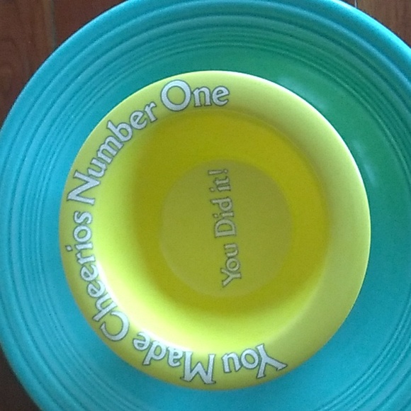 Vintage | Dining | Cheerios Cereal Bowl Turns 7 Bold Yellow Collectible ...